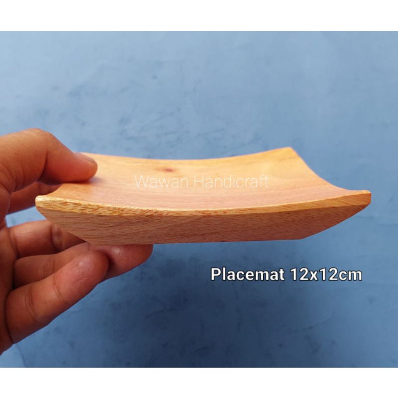 KAYU Wooden plate/concave plate/mahogany wooden placemat 12x12cm ...