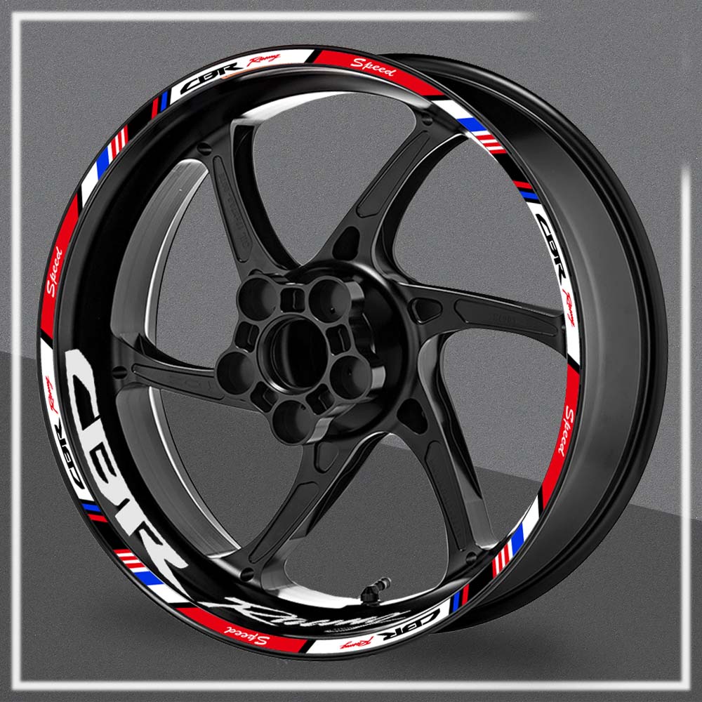 Motorcycle Wheel Decals CBR Rim Stickers Reflective Tire Tape Sticker ...