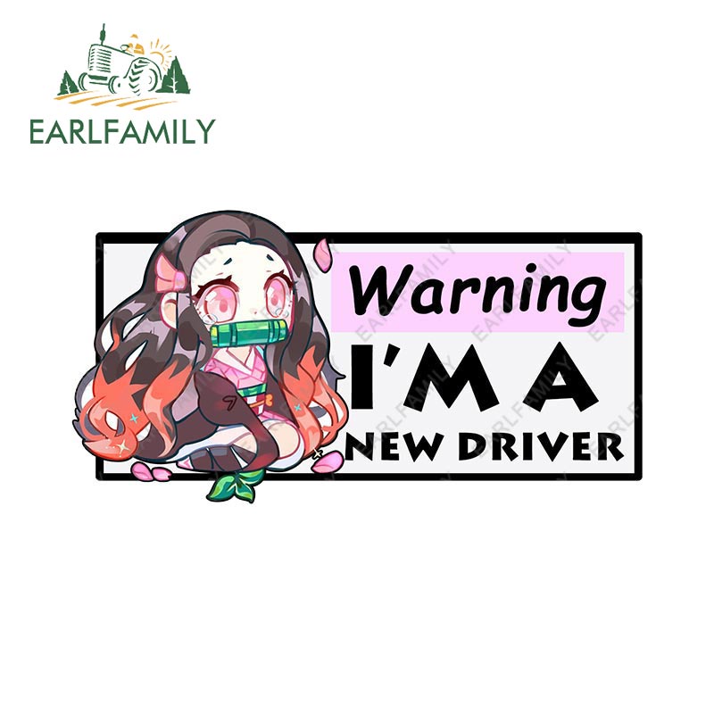 EARLFAMILY 20cm x 10.3cm for Demon Slayer Nezuko New Driver Car ...
