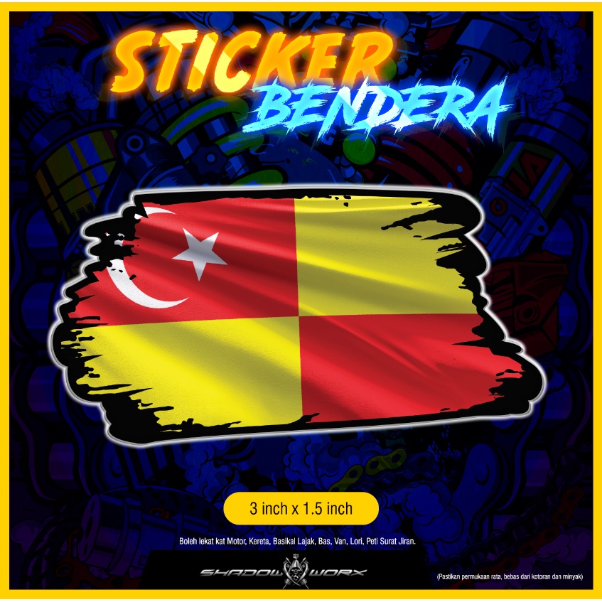 STICKER BENDERA / FLAG MALAYSIA STATE / NEGERI PAHANG PERAK TERENGGANU ...