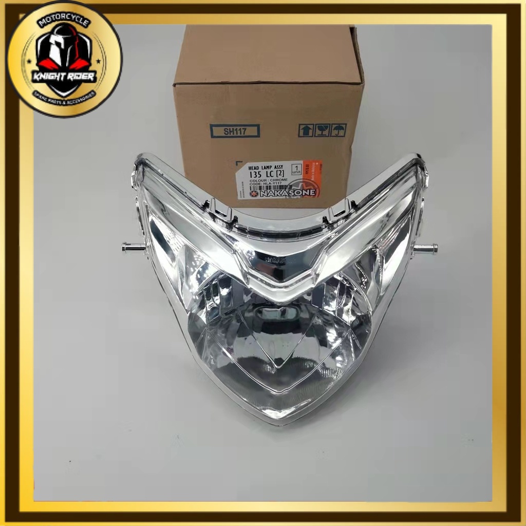 NAKASONE HEAD LAMP UNIT YAMAHA LC135 V1 LC135 NEW HEAD LIGHT LC NEW V1 V2 V3 CLEAR CHROME NKS ...