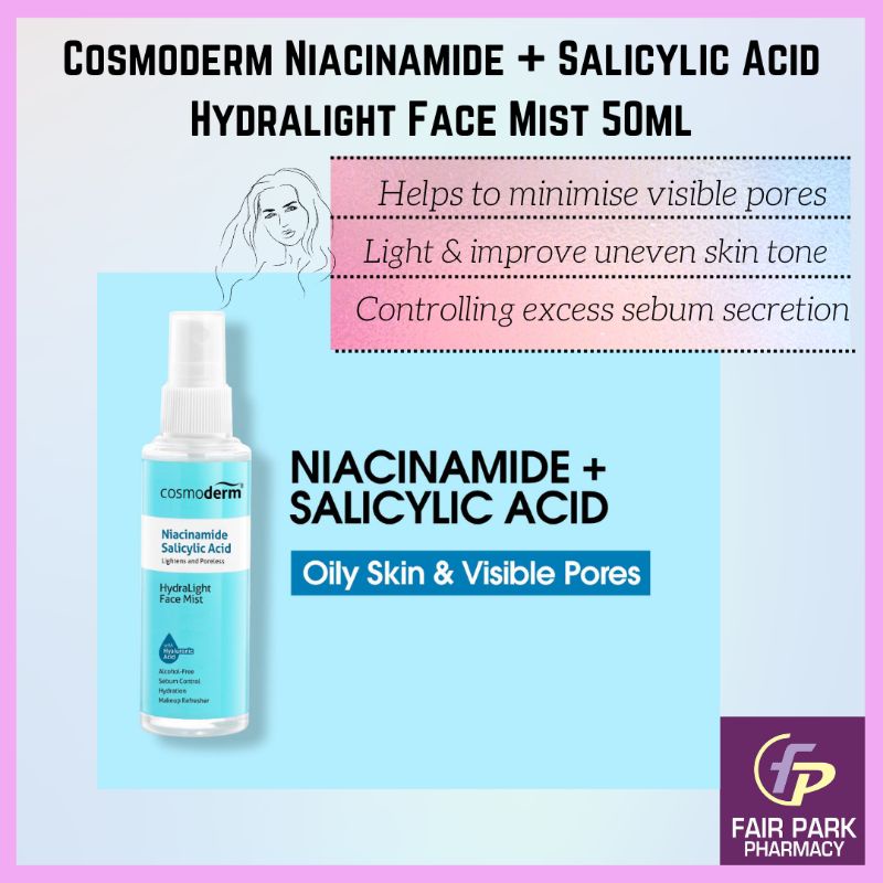 FPpharmacy Cosmoderm Niacinamide + Salicylic Acid HydraLight Face Mist ...