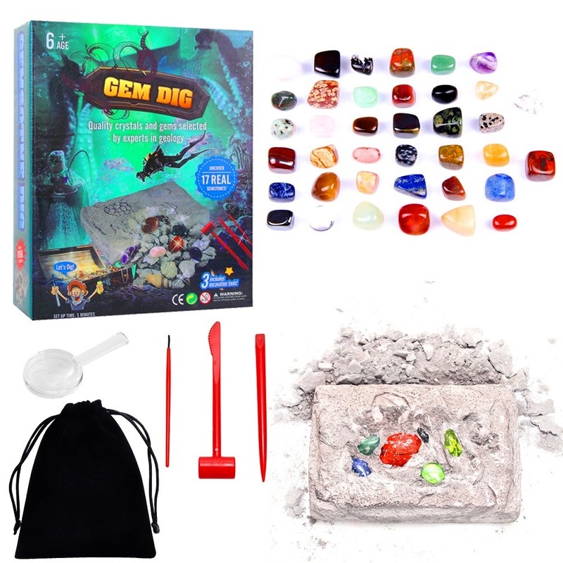 Archaeological Excavation Stone Dig Crystal Rock Simulation Gem Toy Kid ...