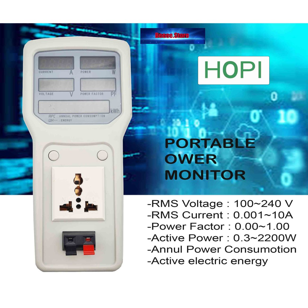 👍AC DISPLAY HOPI👍POWER MONITOR HP-8 PORTABLE POWER MONITOR AC POWER ...