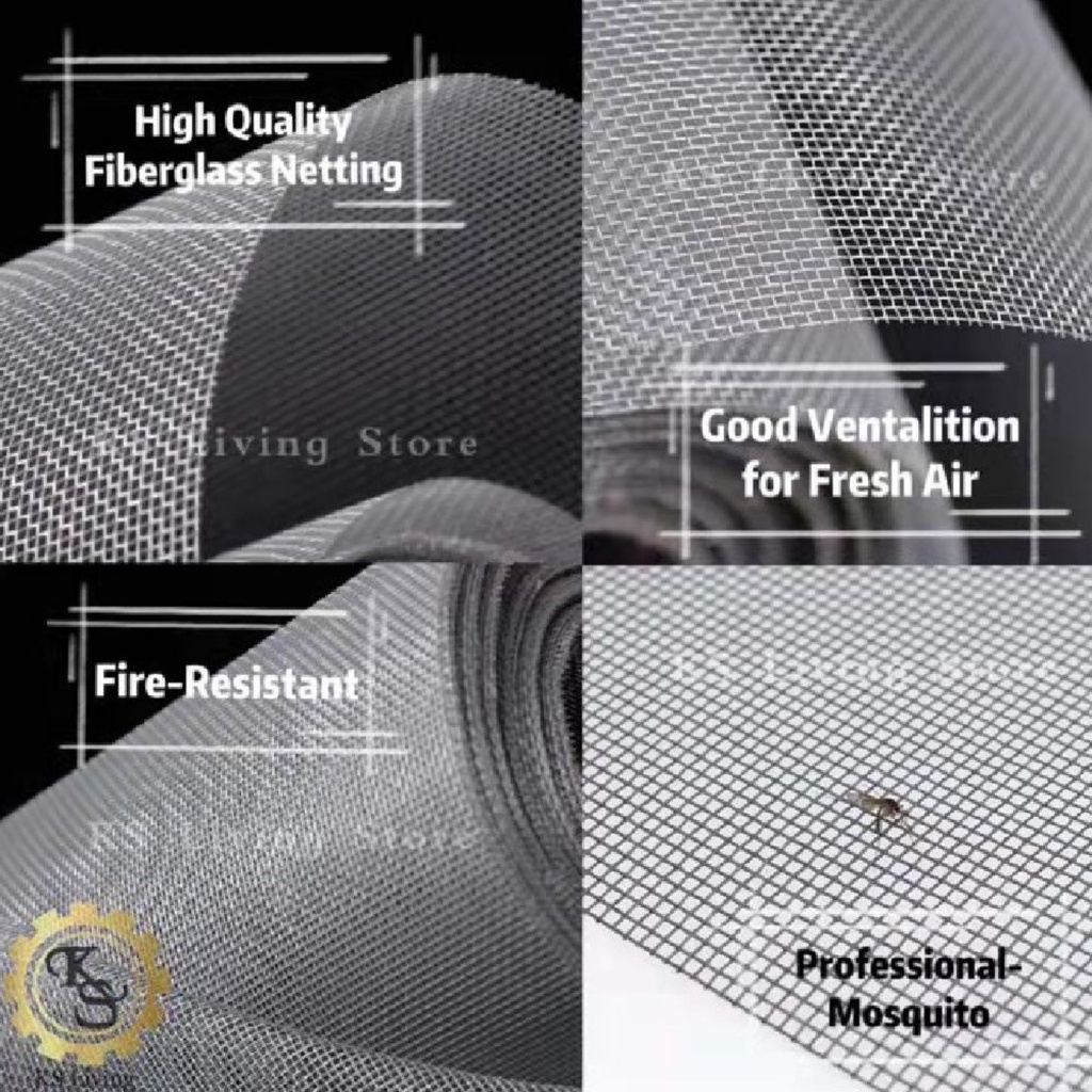 Kim.S [1 Meter] (3KAKI) Fiberglass Netting Insect Screen Mosquito Net ...