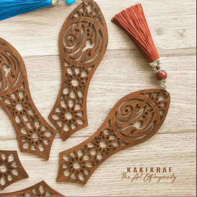 KAKIKRAF Wooden Bookmark / Penanda Kayu / Penunjuk Al Quran / Penunjuk ...