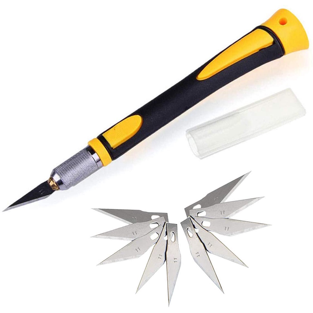 Carving Cutter Set Wood Carving Art Paper Cutter Set with 10pcs Blades ...