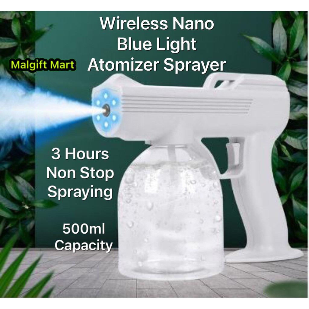 WIRELESS CHARGING NANO BLUE LIGHT ATOMIZER SPRAYER GUN 500ml | Shopee ...
