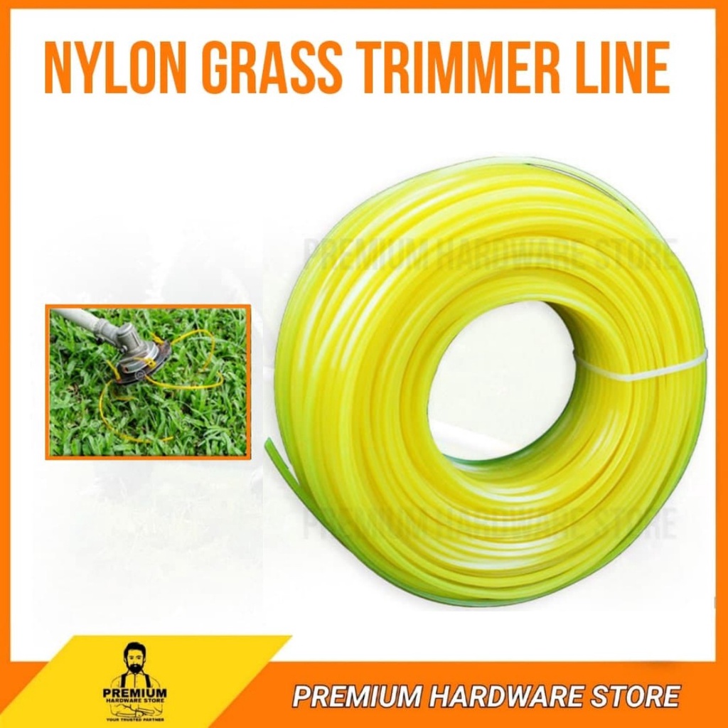 PREMIUM Yellow Nylon Grass Cutting Trimmer Line 1LB (±0.5KG) Brush Cutter Spool String Tali ...