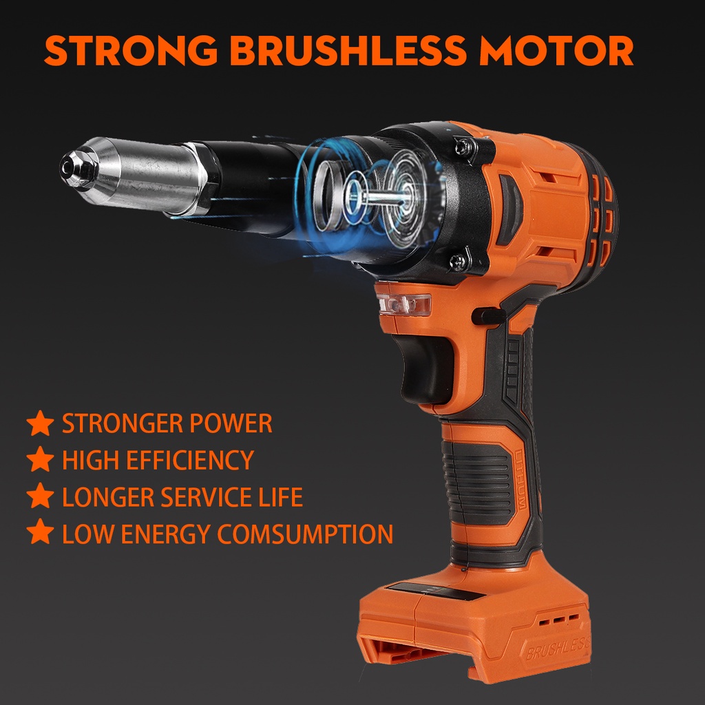 Cordless Electric Rivet Guns Insert Nut Pull Riveting Tool 2.4-4.8mm ...