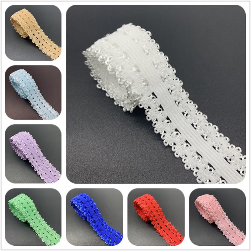 4.5m/Lot 20mm Lace Elastic Ribbon Fold Over Spandex Elastic Band For ...