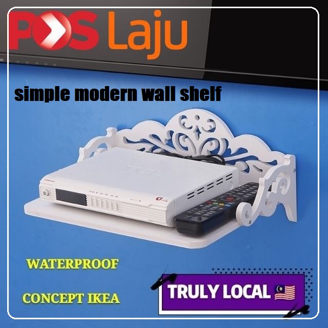 🌻 Local Stock 🌻 WPC Waterproof White Wood Wall Shelf Tv Rack Simpanan ...
