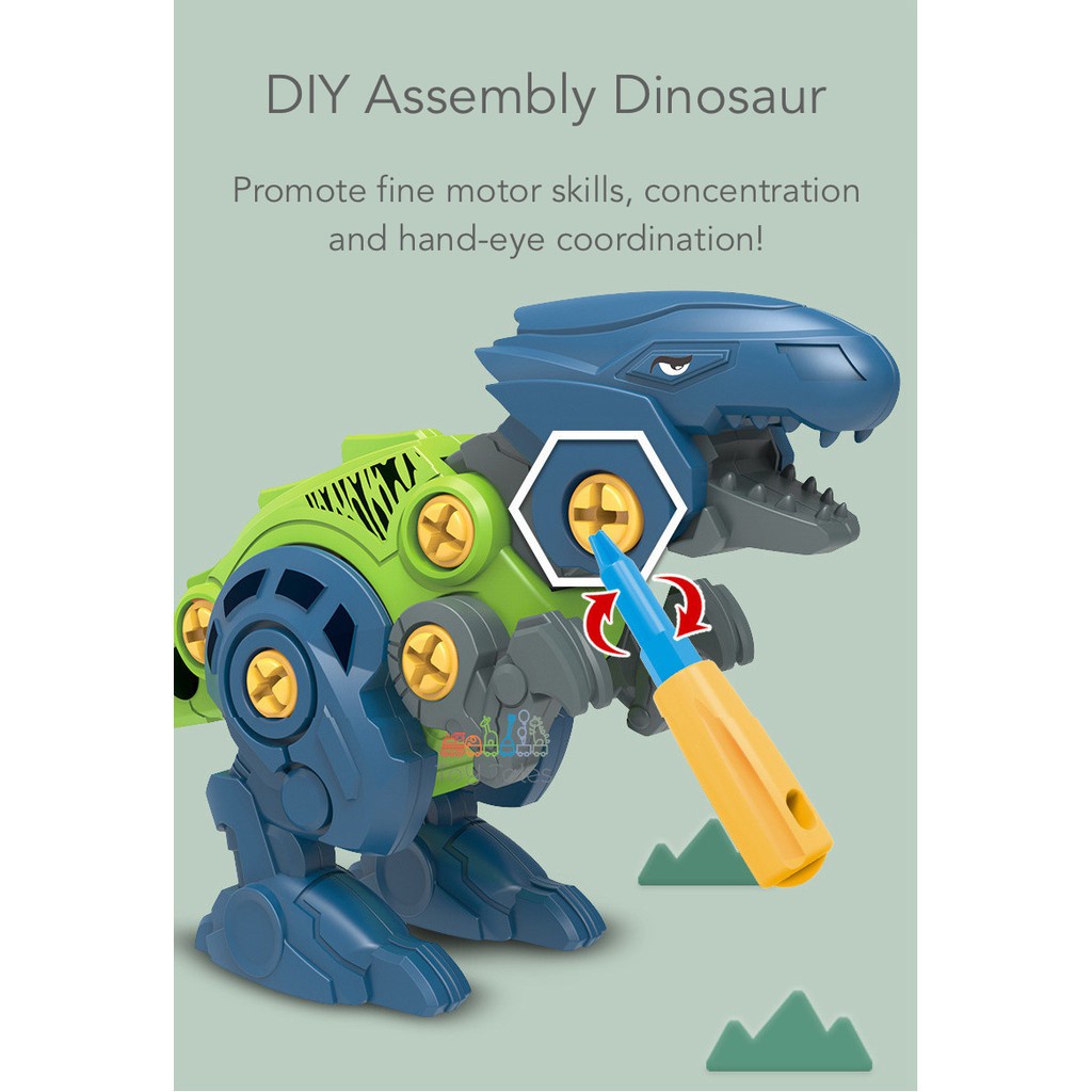 STEM DIY Large Assembly Dinosaur Toy with Screwdriver Assemble Toy Take ...