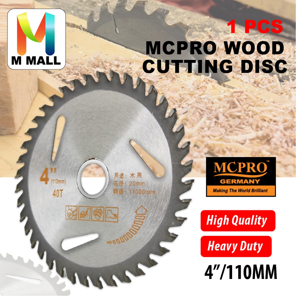 4 X 40T M5 MCPRO SILVER WOOD CUTTING DISC SAW BLADE CUTTING DISC SUITABLE FOR ANGLE GRINDER and ...
