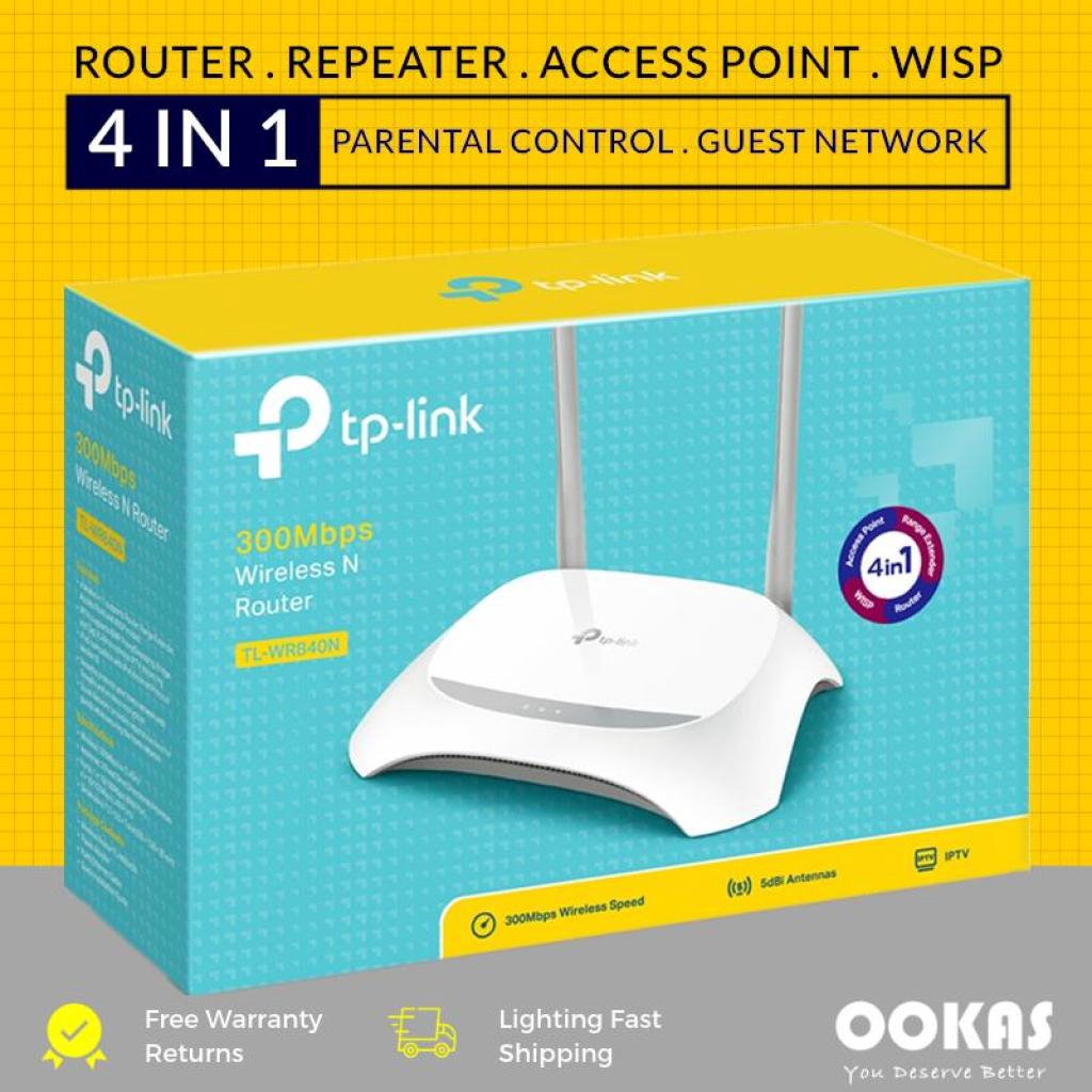 TP-LINK 300Mbps Wireless N UniFi WiFi Router TL-WR840N Repeater ...