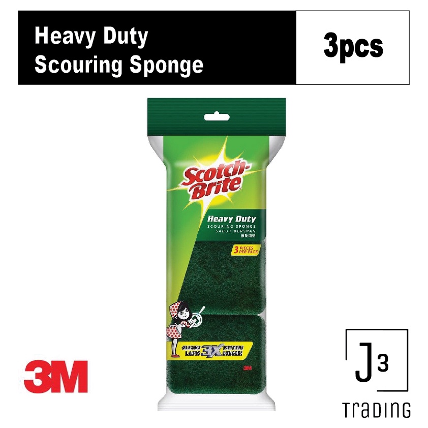 3M Scotch Brite Heavy Duty Scouring Scrub Sponge / Scrub Dots Non ...