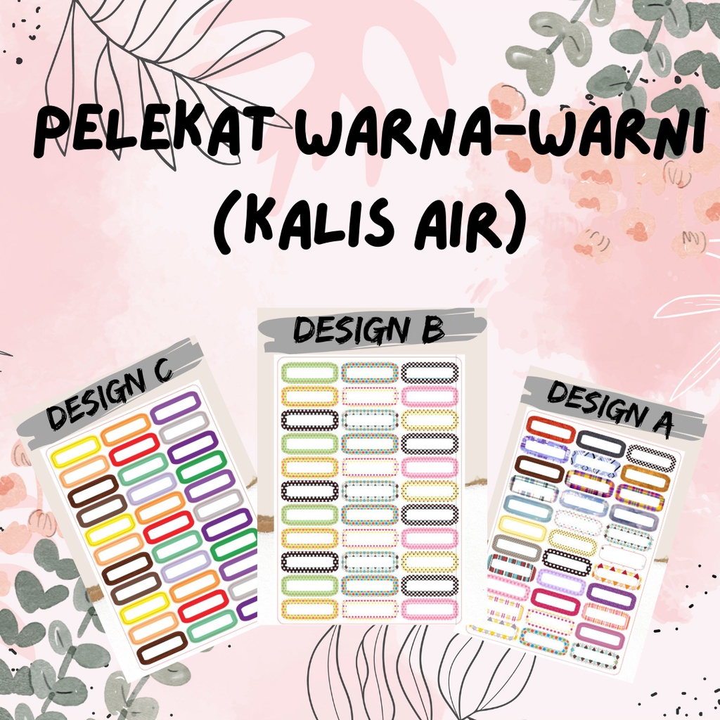 STICKER NAMA - WARNA-WARNI - KALIS AIR | Shopee Malaysia