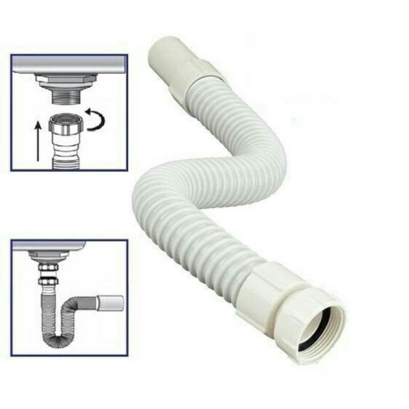 【32mm / 40mm】UPVC White Flexible Hose Pipe for Basin & Kitchen Sink | 1 ...