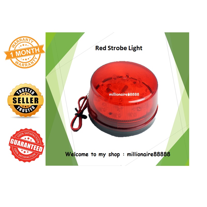 Red Strobe Light Flashing Red LED Warning Light DC 12V for Burglar ...