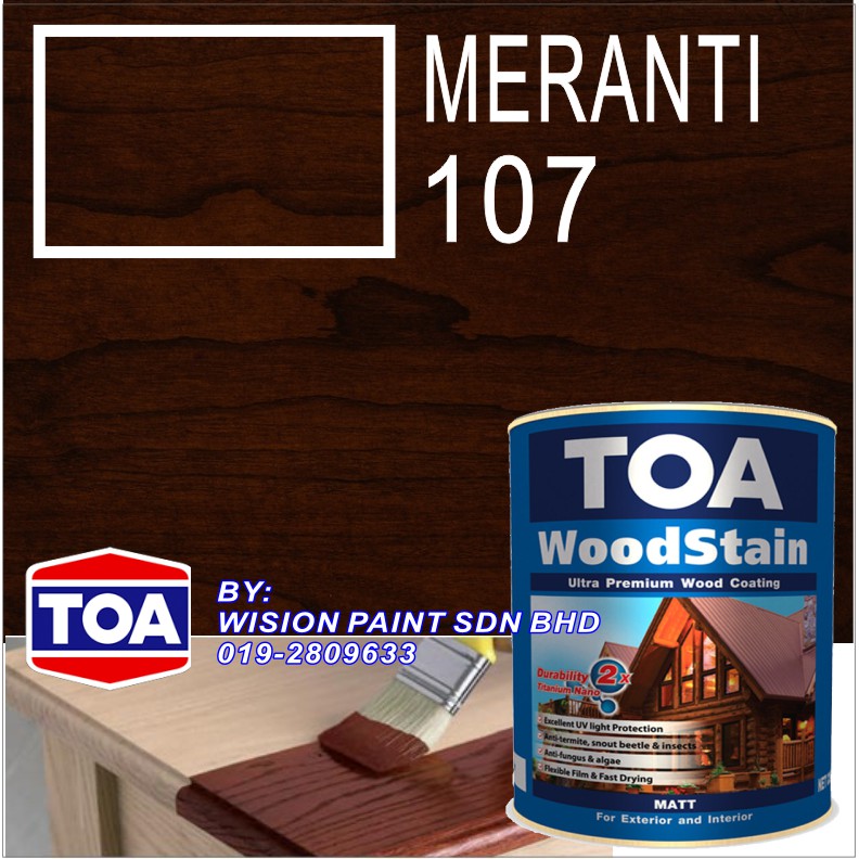 TL107 MERANTI ( 1L ) TOA WOODSTAIN ( MATT ) VARNISH WOOD COATING VANISH ...