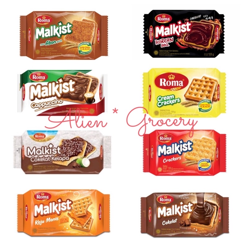 Roma Malkist Cream Crackers Chocolate Coconut Chocolate Shredded Beef ...