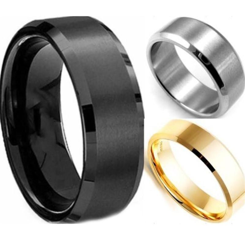 Simple Ring Titanium metal simple 戒指 Cincin Cool Simple Men Ring Black ...