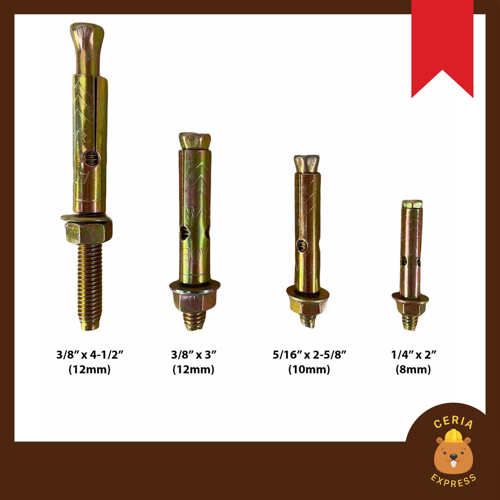 Ace Brand PJ Sleeve Anchor Wall Plug / Iron Plug / Expansion Bolt Besi ...