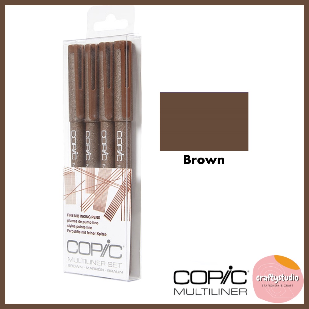4 pcs Copic Multiliner Set Brown, Fine Ink Pen | Shopee Malaysia