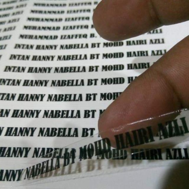 STICKER NAMA TRANSPARENT | Shopee Malaysia