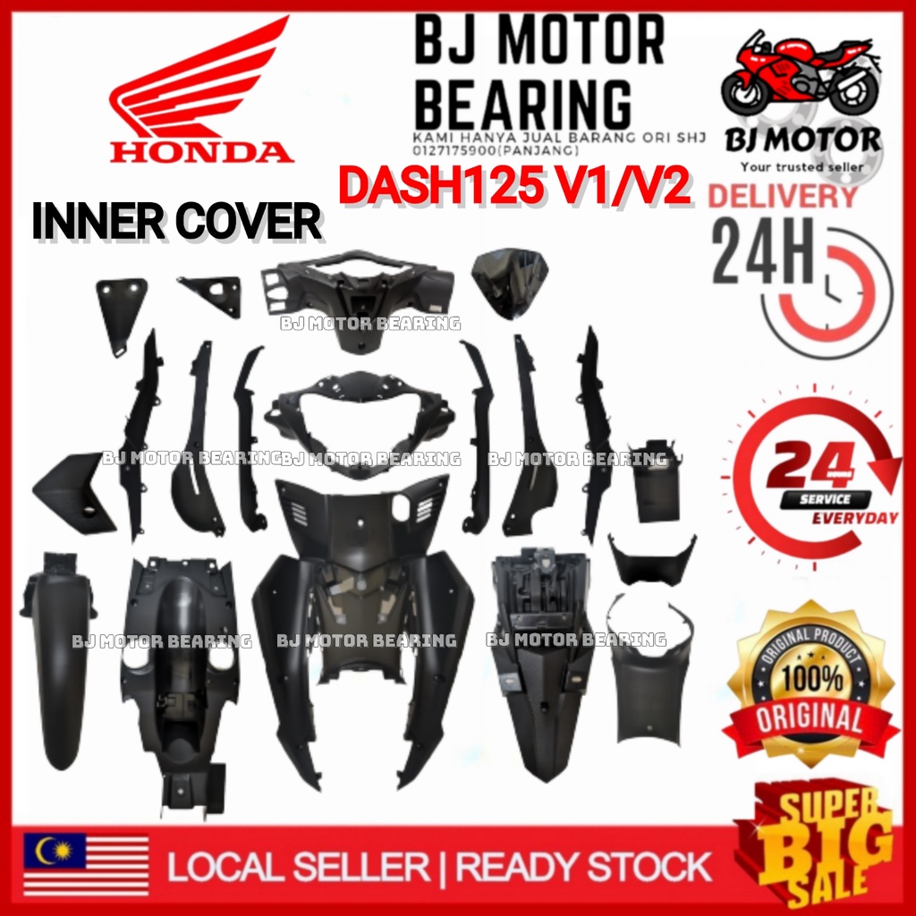DASH 110 V2 DASH110 V2 New Original Inner Cover Full Set / Kaver Hitam Handle Rear meter Fender ...