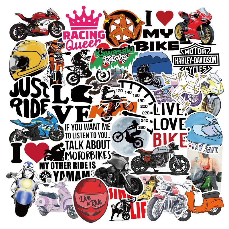 50 pcs Funny Car Stickers on Motorcycle Suitcase Home Decor Phone ...