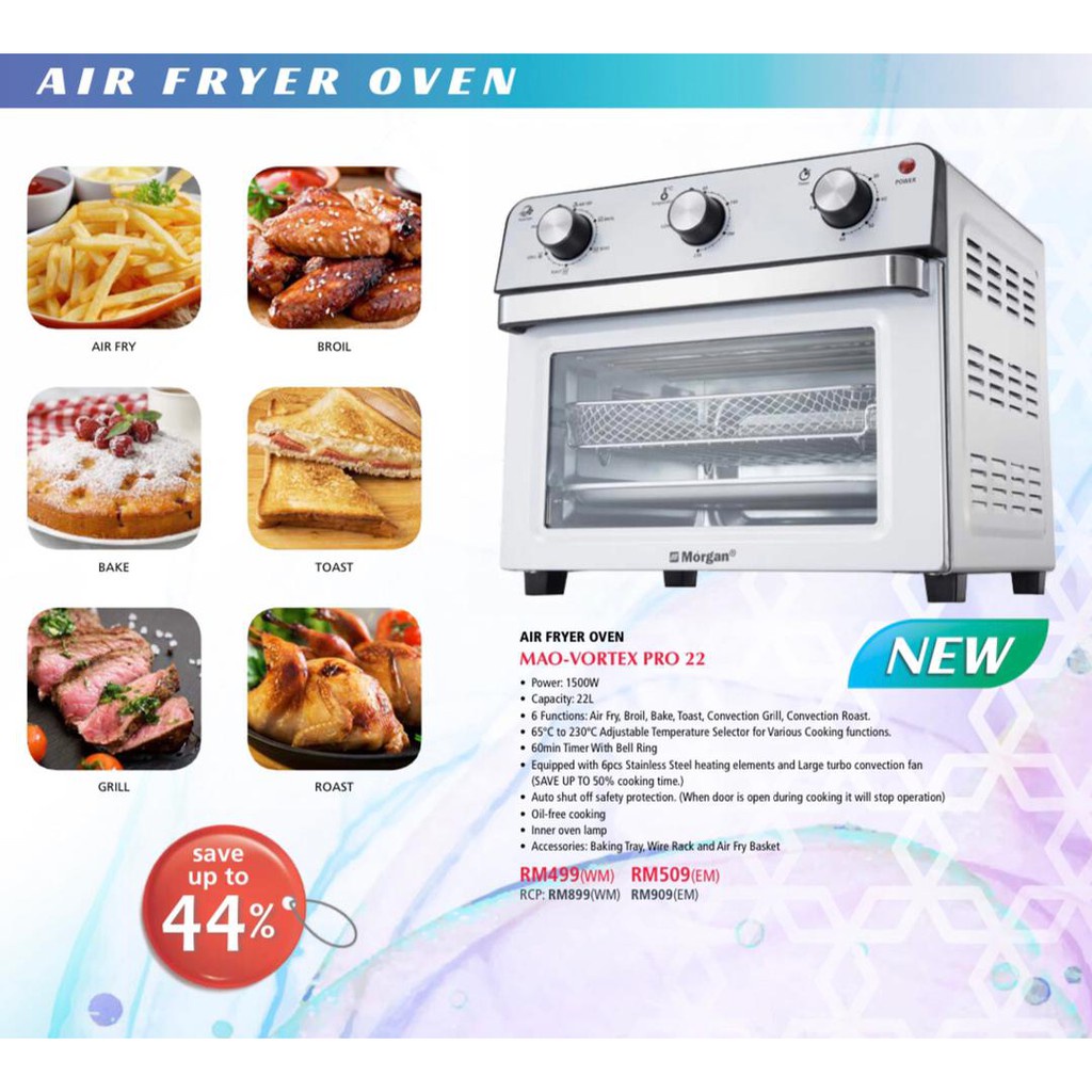 MORGAN Air Fryer Oven MAO-VORTEX PRO 22 | Shopee Malaysia