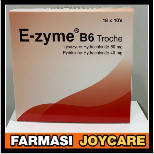 E-zyme Lysozyme B6 Troche 10's (EXP: February 2025) Sore Throat / Sakit Tekak / Surut Bengkak ...