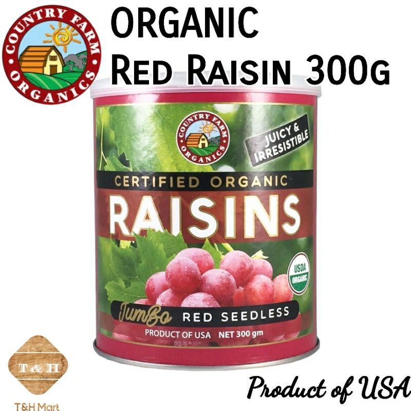 Country Farm Organic Red Raisin Jumbo Seedless Healthy Snack 300g ...