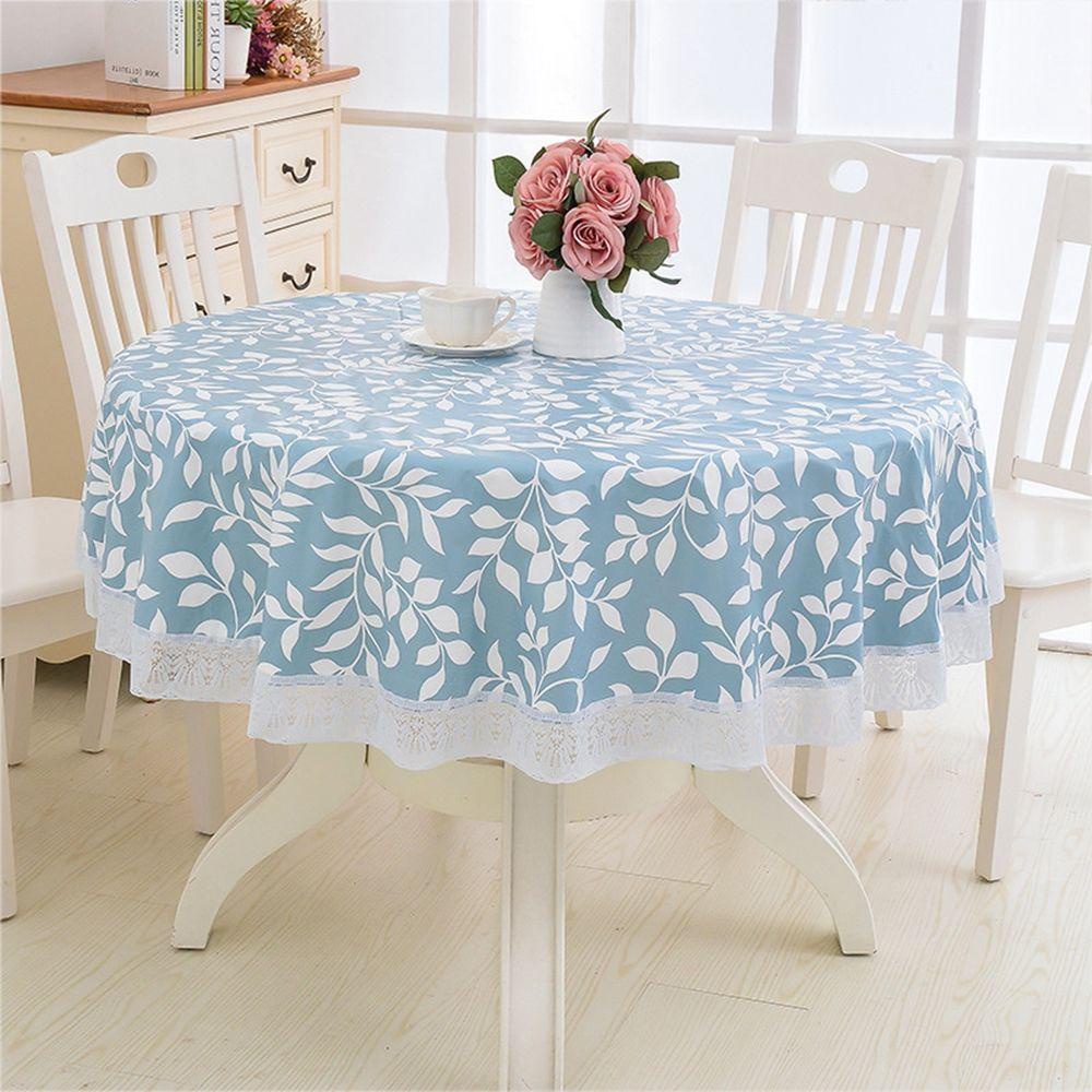 PEWANY Table Cloth Flower Style Pastoral Wipeable Waterproof Round ...
