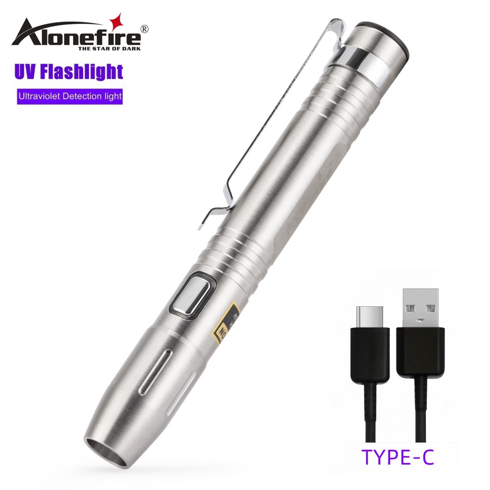 Alonefire SV55 UV Flashlight 365nm Mini Ultraviolet Stainless Steel ...