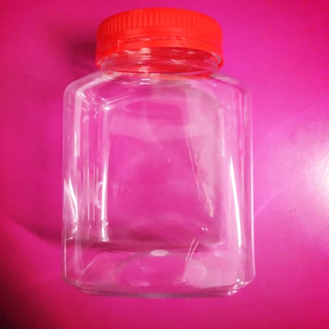 Plastic Balang Kuih / Balang Ikan PET2134(500ml) tutup merah atau Hijau ...