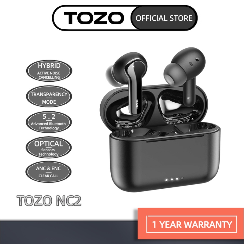 TOZO NC2 Hybrid Active Noise Cancelling Wireless Earbuds - Bluetooth 5. ...