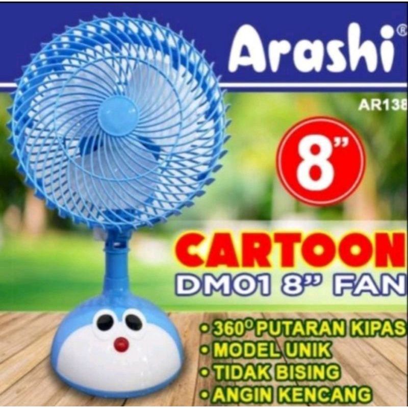 Arashi Cartoon Fan 8 inch mini Desk Fan doraemon pikachu spiderman ...