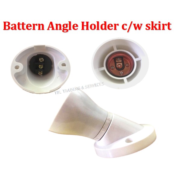 Angle Batten Lamp Holder Socket Light Bulb Holder White | Shopee Malaysia