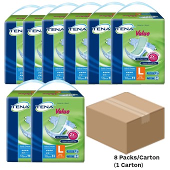 Tena Value Adult Diaper L 10pcs ( L8 X 8s)/ M10PCS ( ready stock ) | Shopee Malaysia