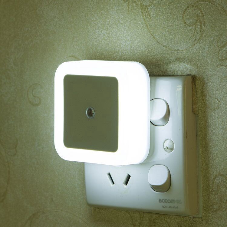 LED Light Sensor Night Lights Square Ringlike Light Control UK Plug ...