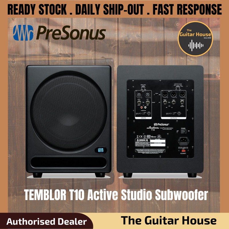 PreSonus Temblor T10 Powered Studio Subwoofer / 250W Powered Studio ...