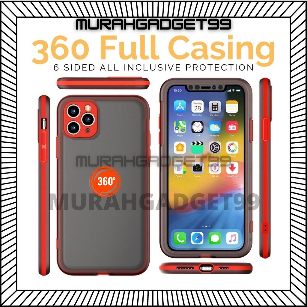 360 Full Ip 7 8 Plus Xr X Xs Max SE 2020 Protective Casing Semi Frosted ...