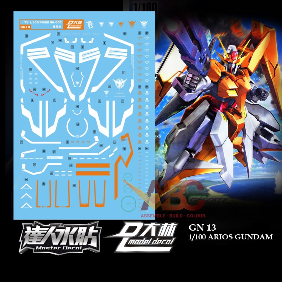 [Dalin] Waterslide Decal - GN13 RE 1/100 GN-007 Arios (Designed/Coloured by Kanetake Ebikawa ...