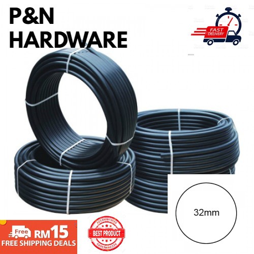 HDPE Poly Pipe 32mm(1")PN10 X 100M/Paip Keras/Quality/Extra Tebal/No ...
