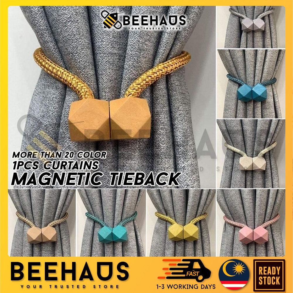 BEEHAUS Curtain Magnetic Tieback Cube Shape Design Curtain Tieback Rope ...