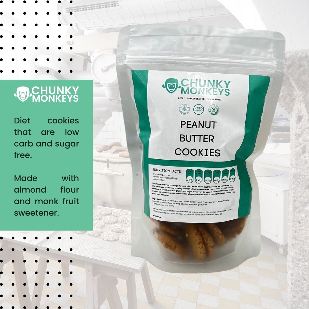 Peanut Butter Cookies (Sugar Free, Gluten Free, Healthy Diet Cookies, Halal Keto Friendly ...