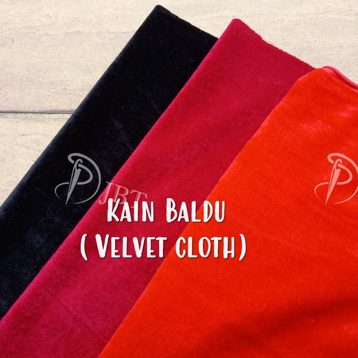 Kain Baldu Size 25x40cm (Hitam/Merah/Maroon), Velvet cloth (Black, Red ...