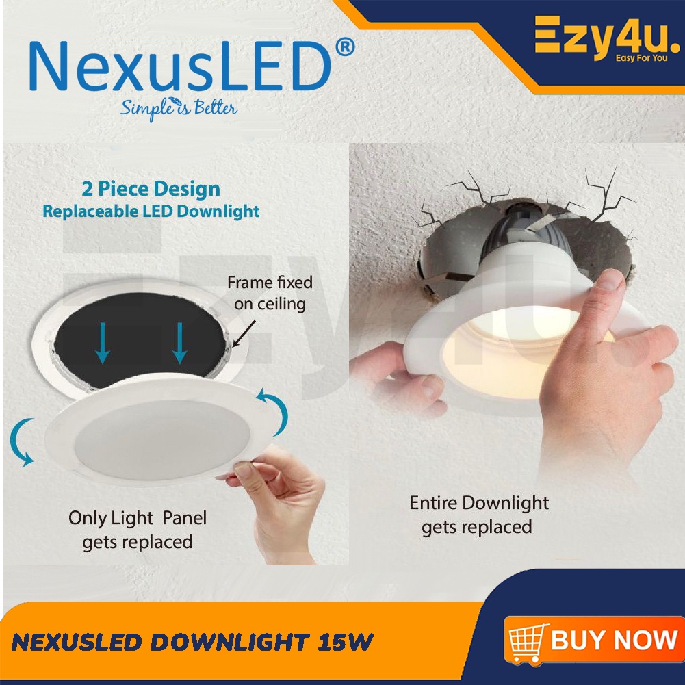 Nexus LED 15W Round Downlight Recessed 6 Inch Frame Daylight Coolwhite ...